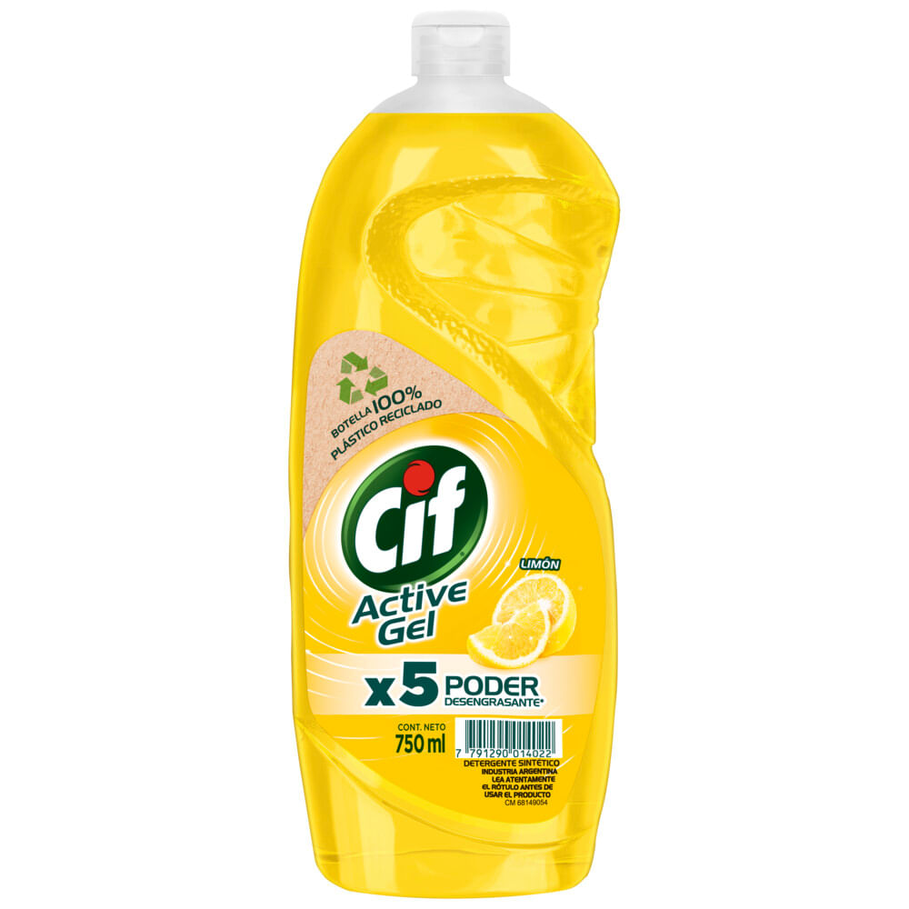Detergente Lavavajilla Cif Active Gel Limón 750 Ml | Jumbo - jumboargentina